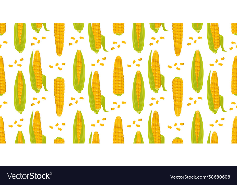 Seamless pattern with ears corn Royalty Free Vector Image