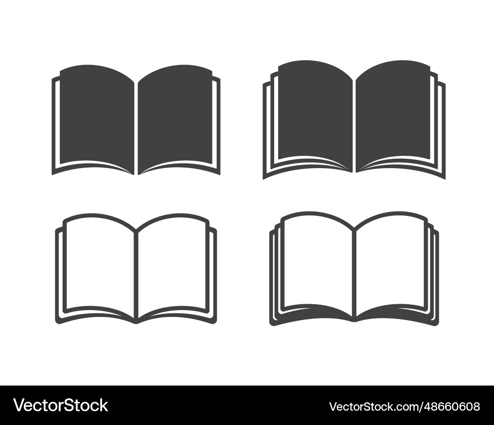 Set of book icon isolated Royalty Free Vector Image
