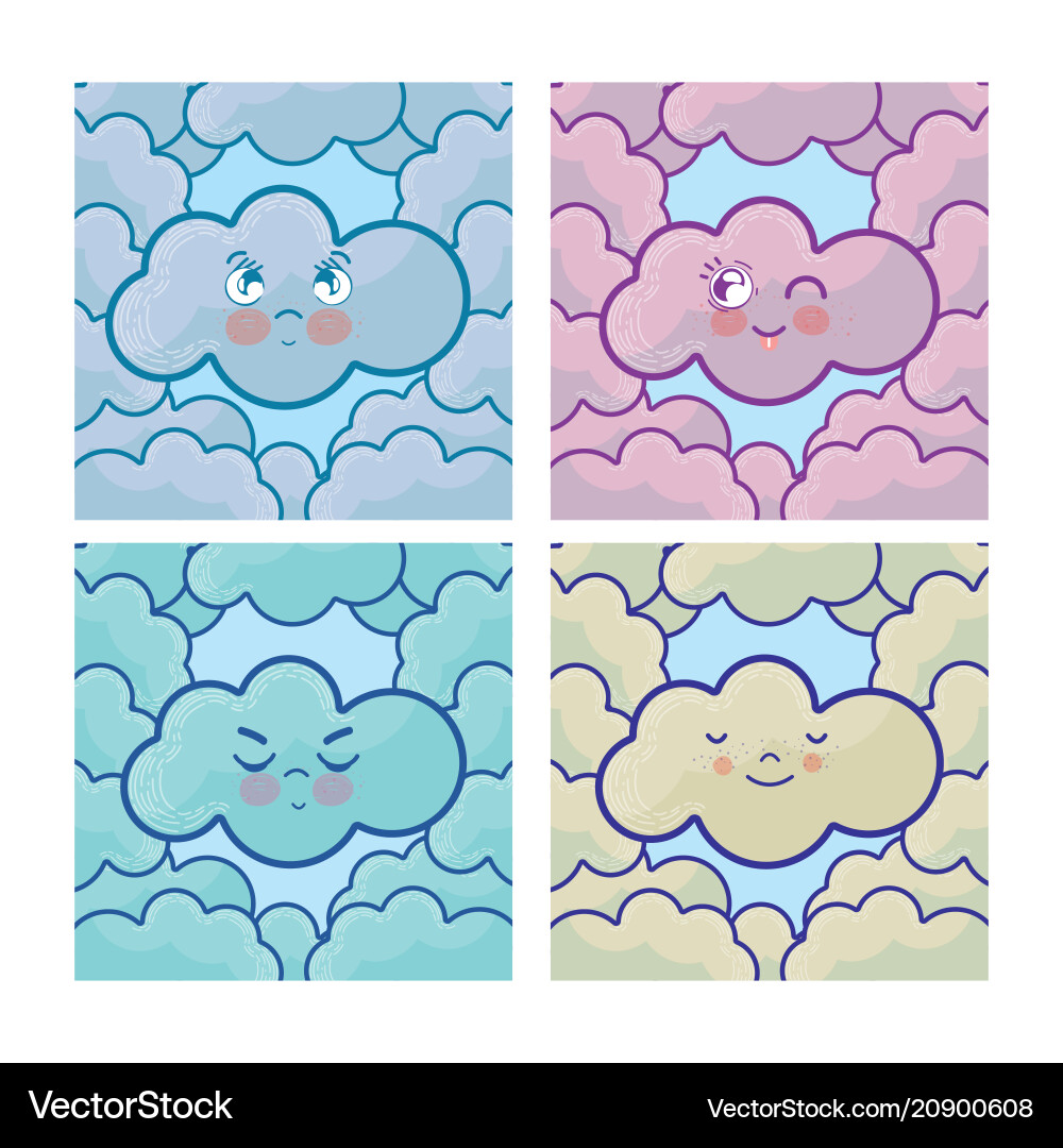 Set of cute clouds Royalty Free Vector Image - VectorStock