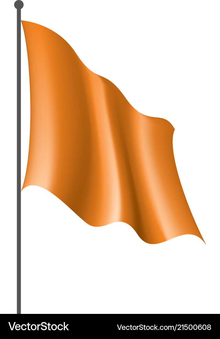 Waving the orange flag on a white background Vector Image