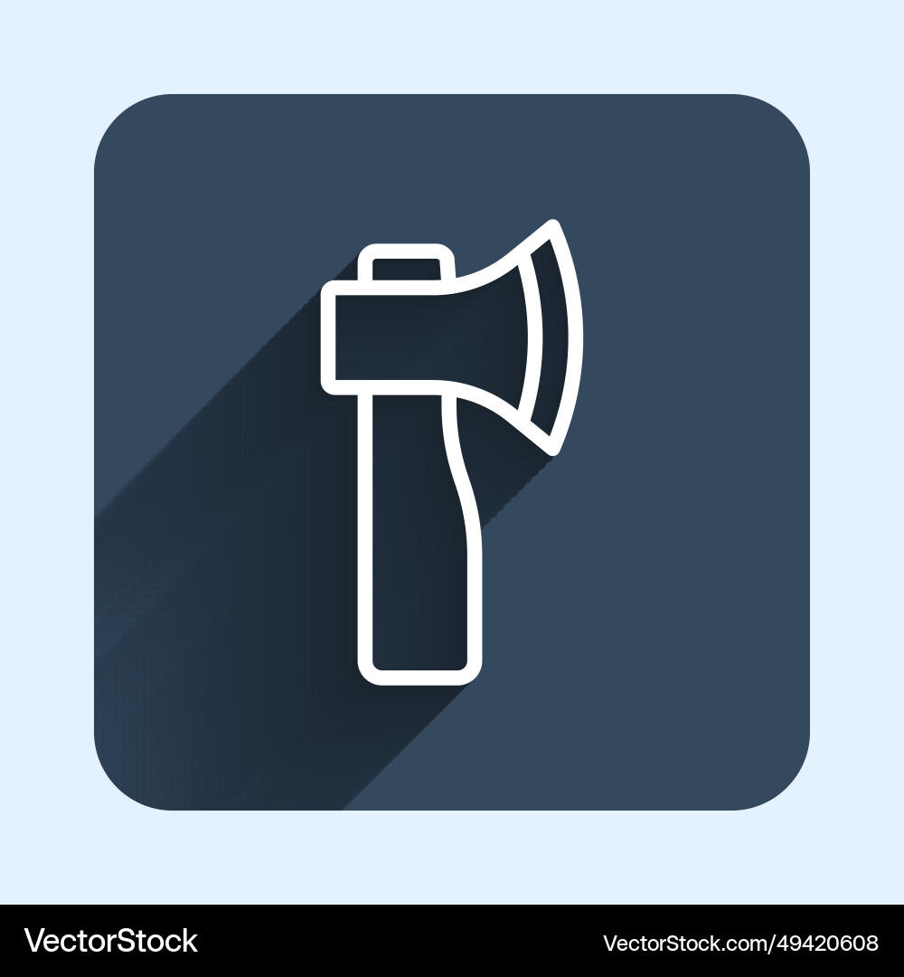 White line wooden axe icon isolated with long Vector Image