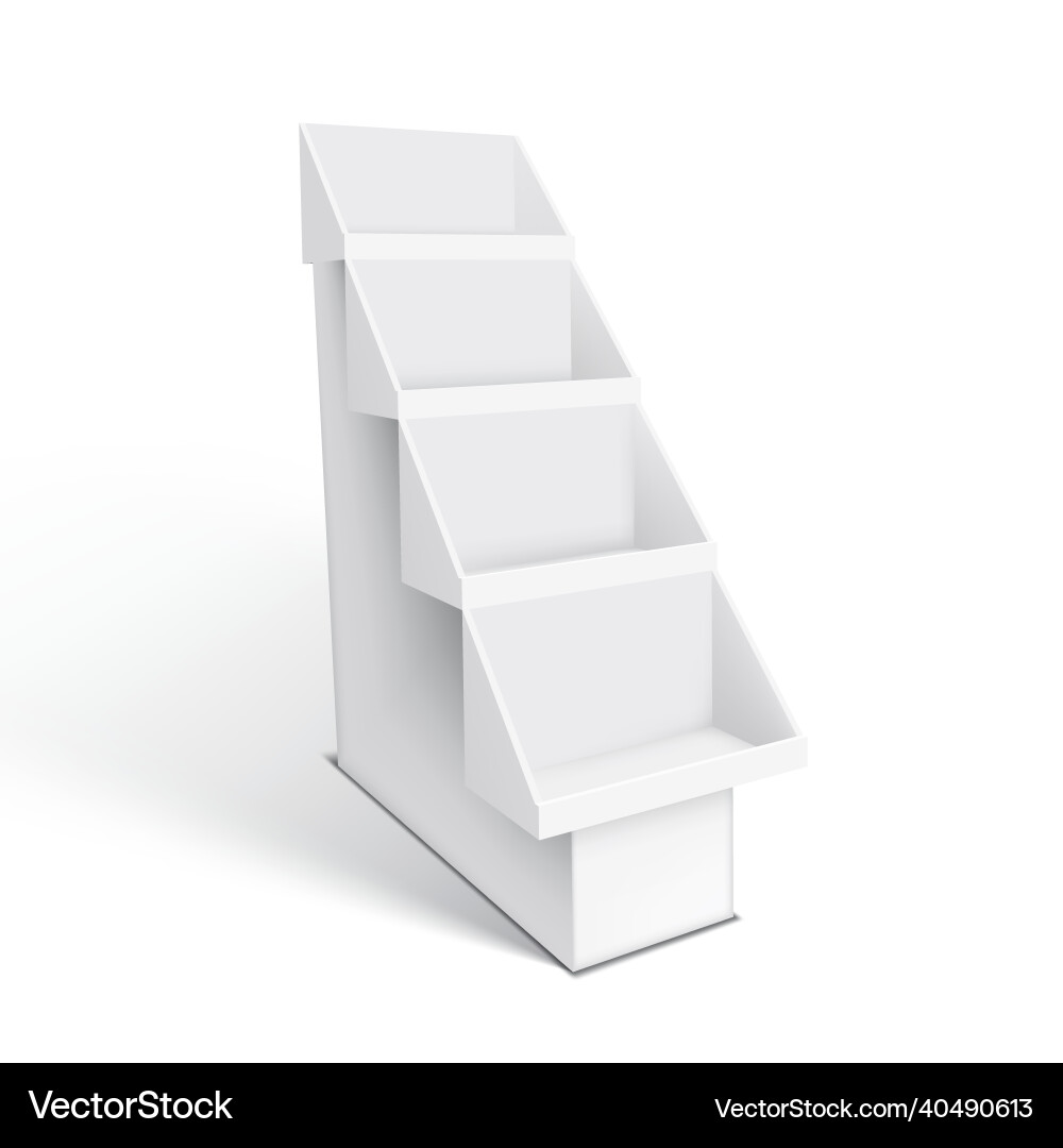 3d store display shelves for product promotion Vector Image