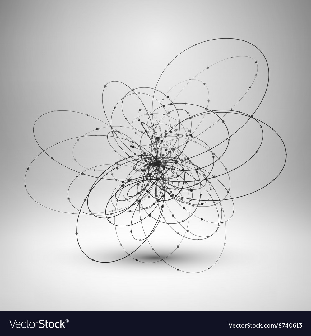 Abstract wire element with connected lines Vector Image