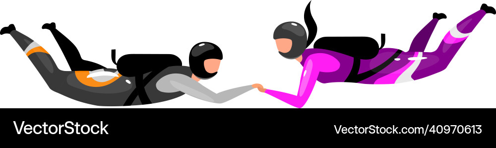 Accelerated free-fall flat skydiving teamwork Vector Image