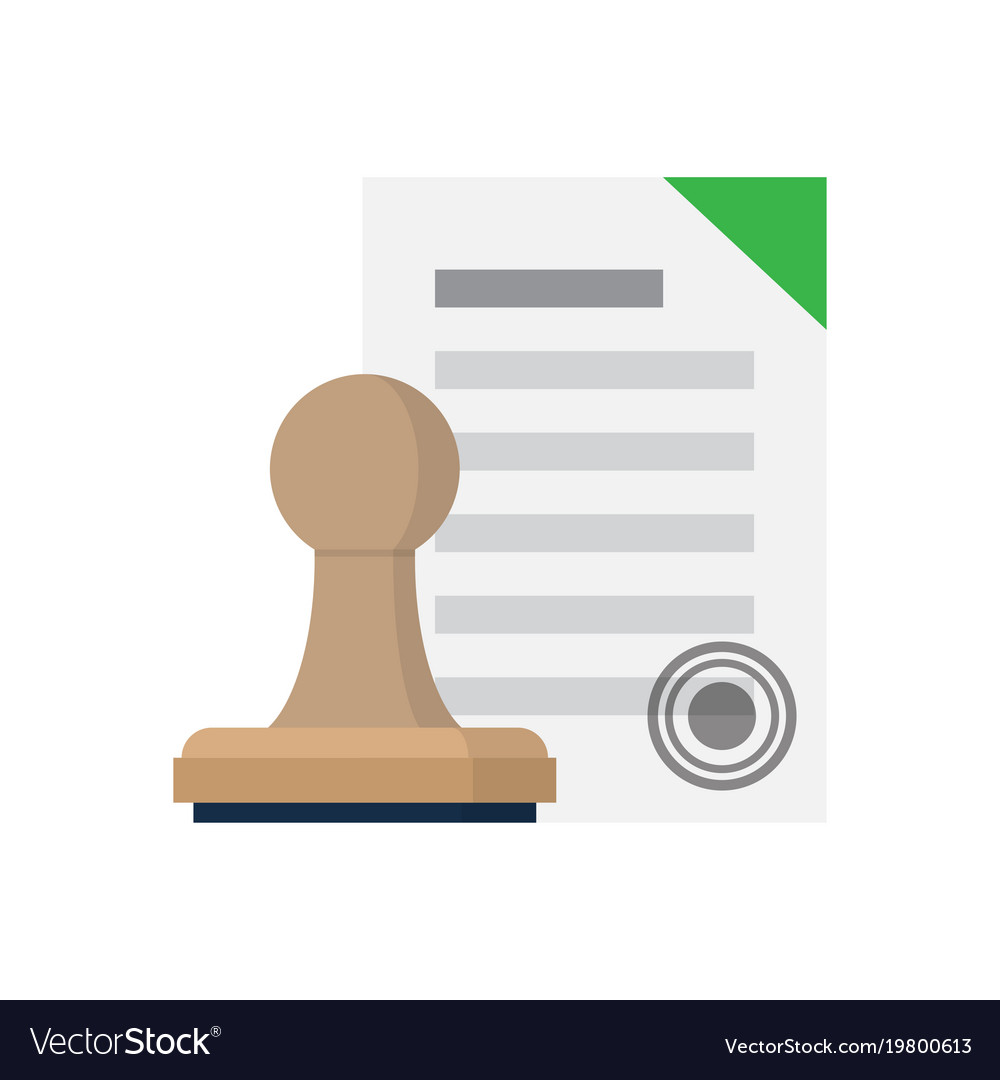 Approved document with stamp Royalty Free Vector Image