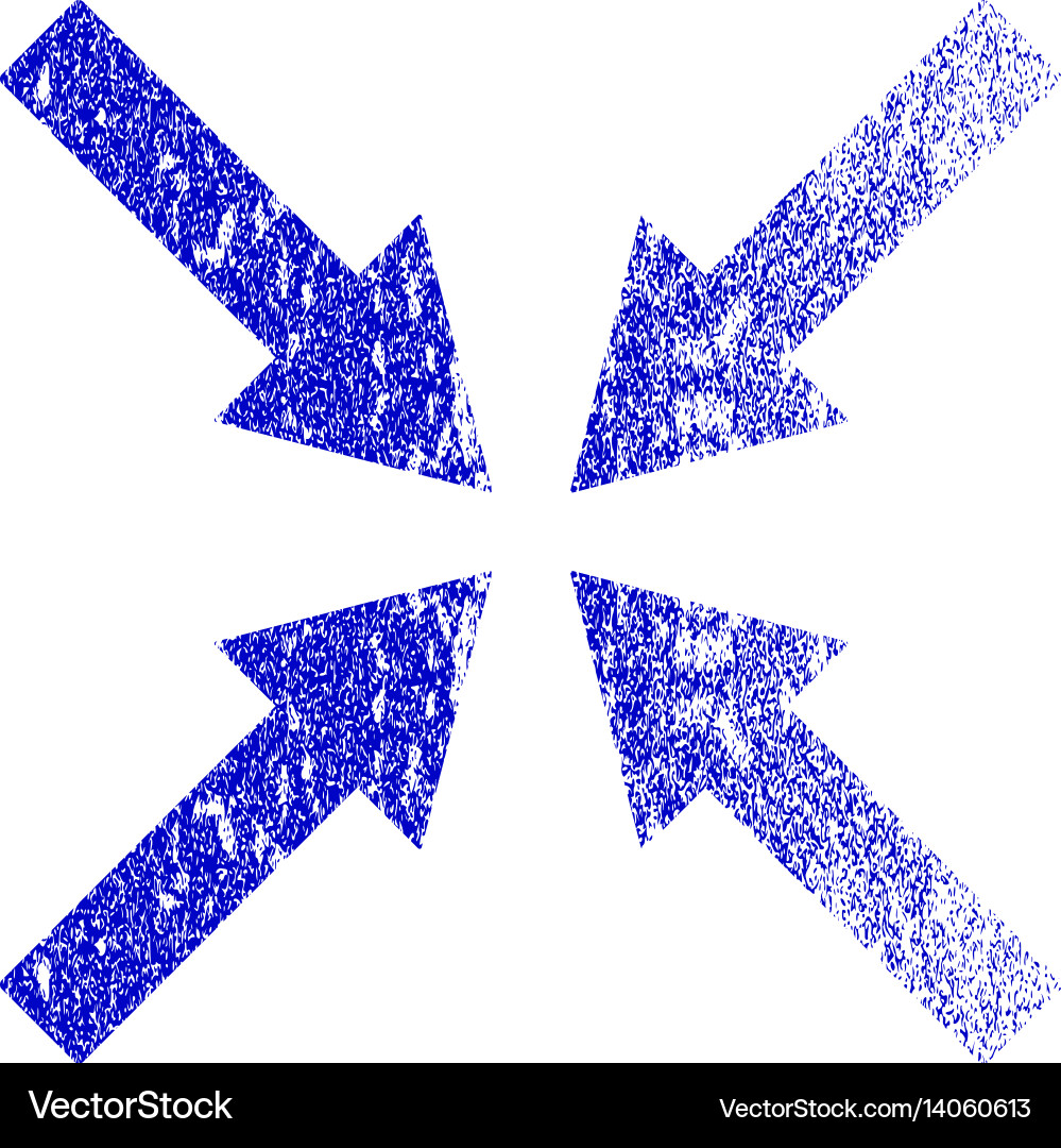 Center arrows grunge textured icon Royalty Free Vector Image