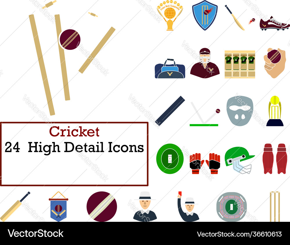 Cricket icon set Royalty Free Vector Image - VectorStock