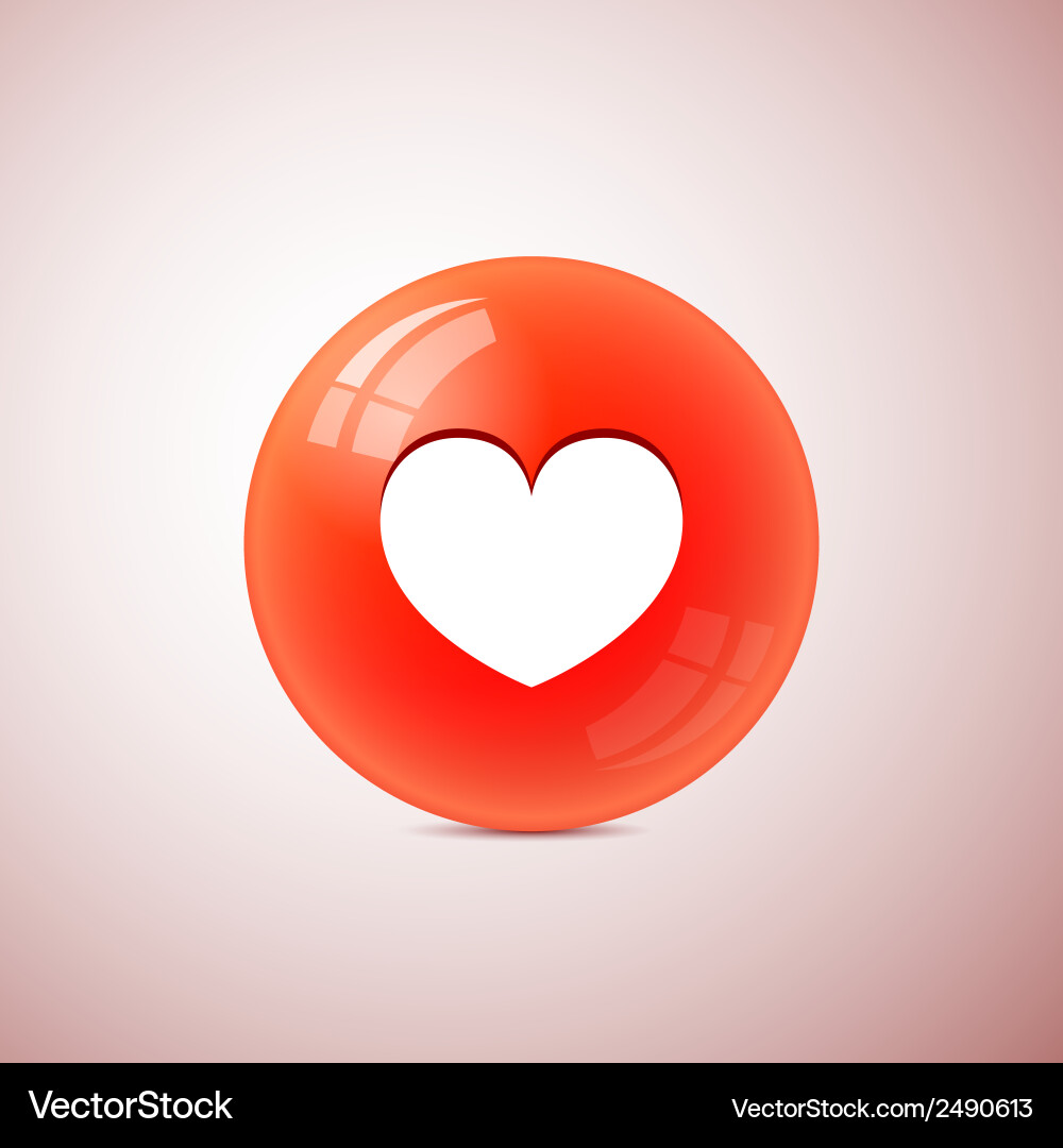 Heart symbol on the ball Royalty Free Vector Image
