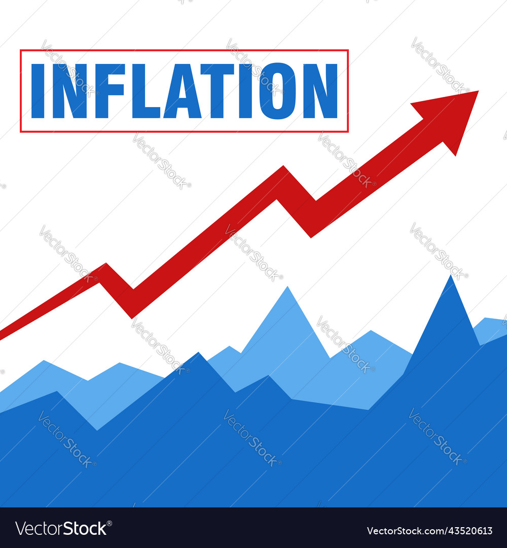 Inflation chart graph design Royalty Free Vector Image