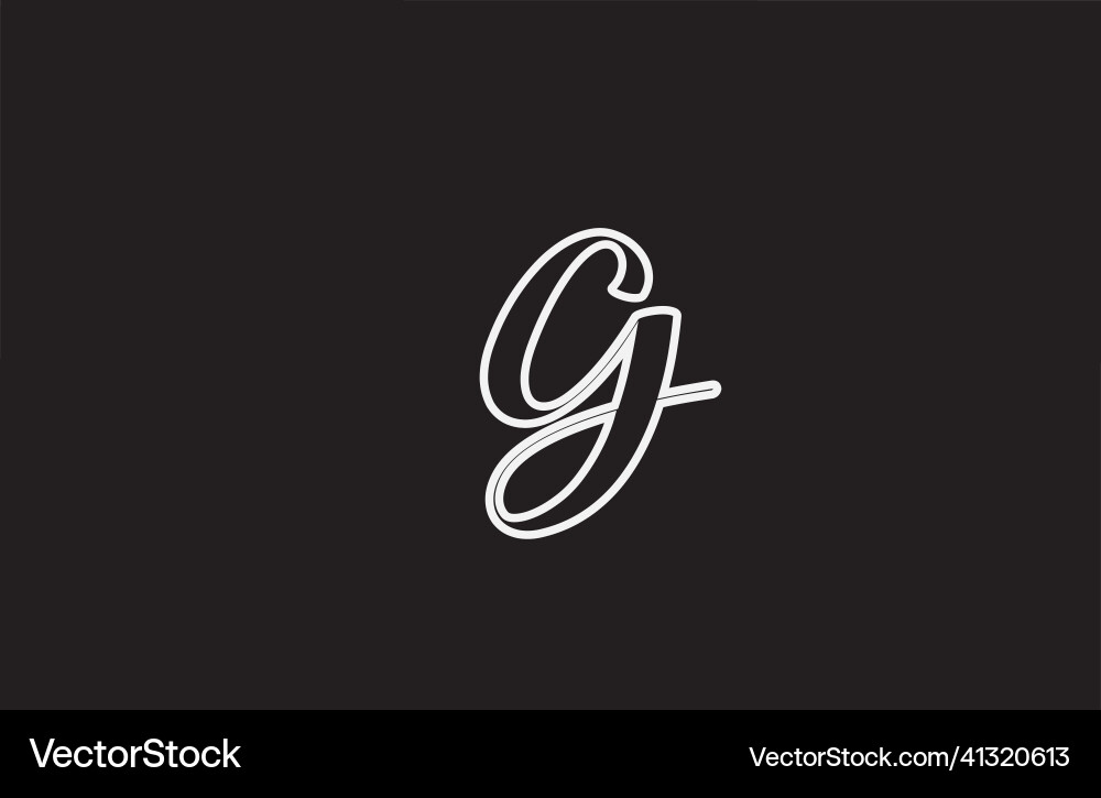Line g icon logo design with handwritten style Vector Image