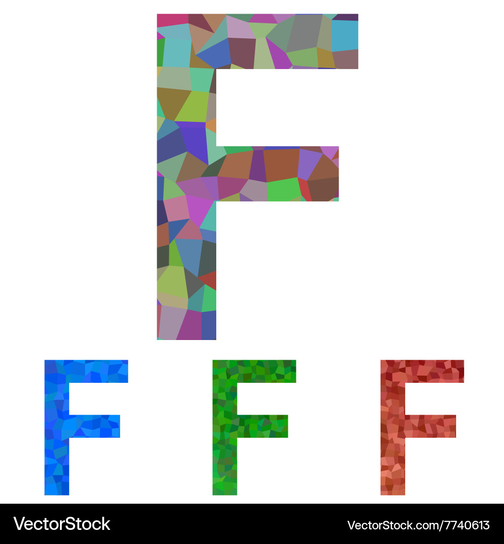 Mosaic font design - letter f Royalty Free Vector Image