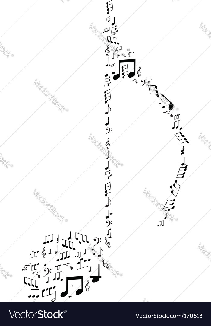 Note design by musical notes Royalty Free Vector Image