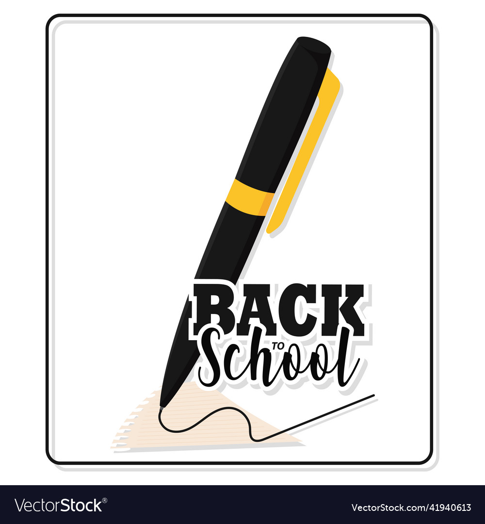 Poster pen back to school Royalty Free Vector Image