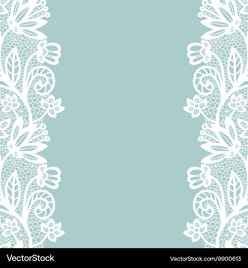 Seamless lace border invitation card Royalty Free Vector