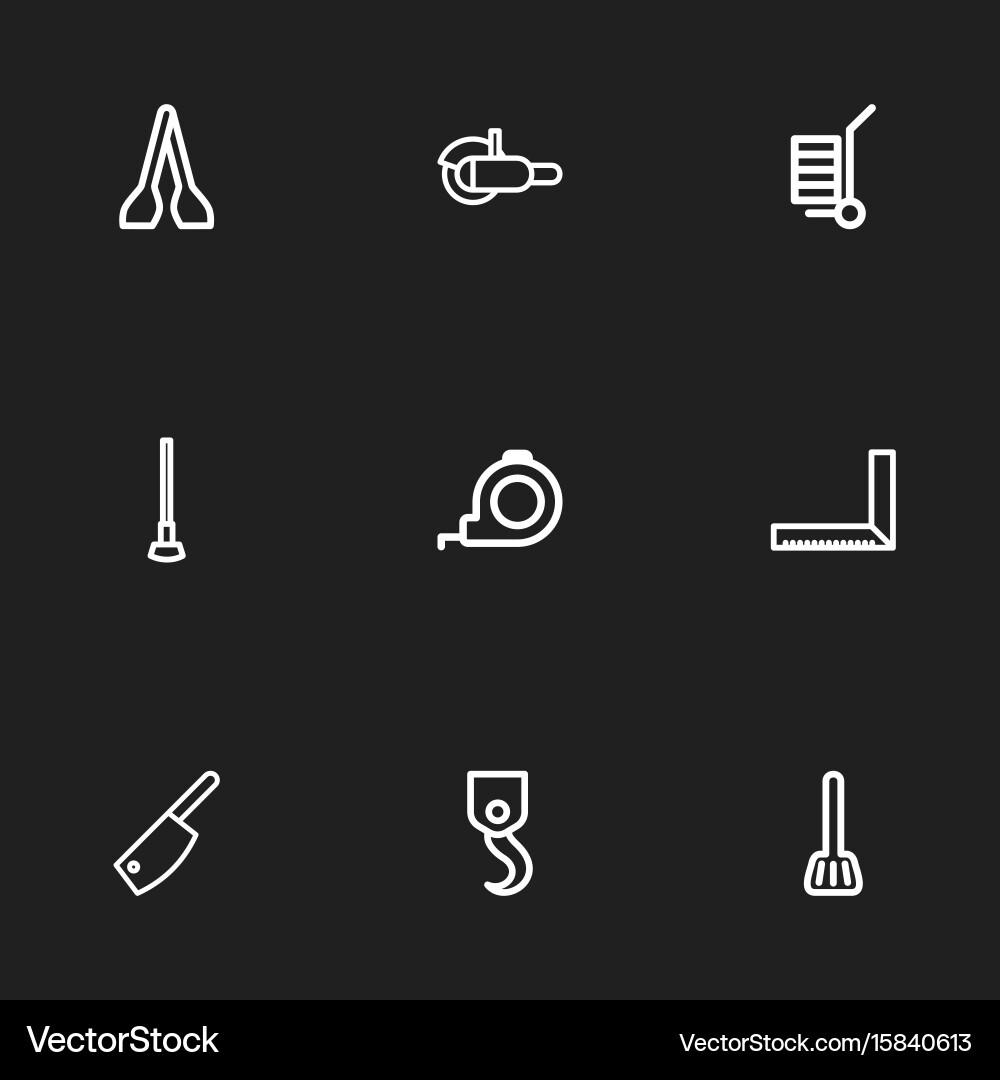 Set of 9 editable apparatus icons includes Vector Image