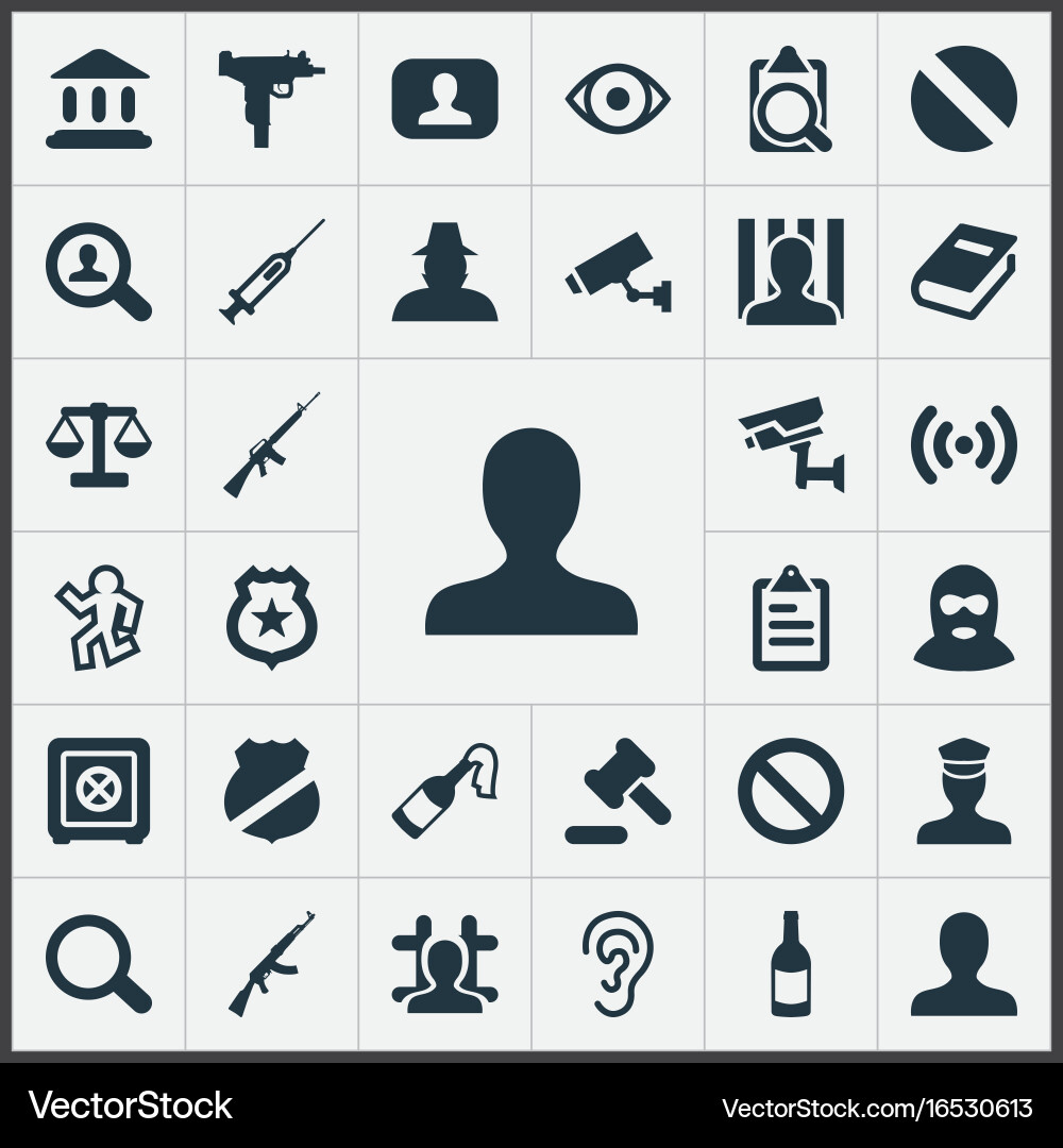 Set of simple offense icons Royalty Free Vector Image