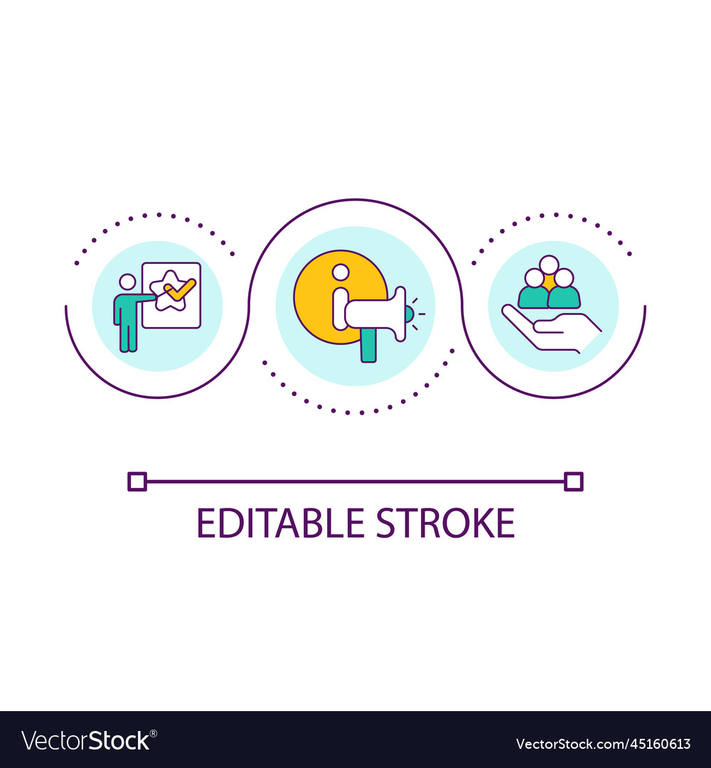 Share work updates with employees loop concept Vector Image