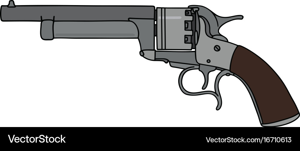 Vintage american handgun Royalty Free Vector Image