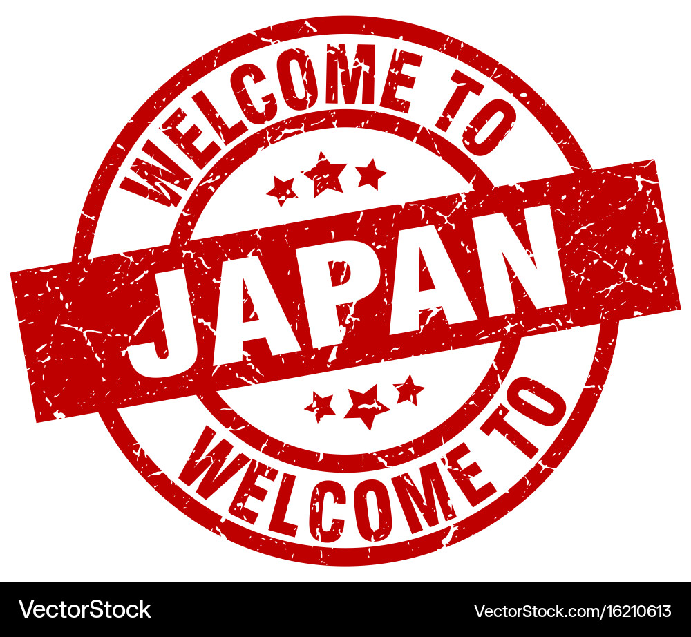 Welcome to japan red stamp Royalty Free Vector Image