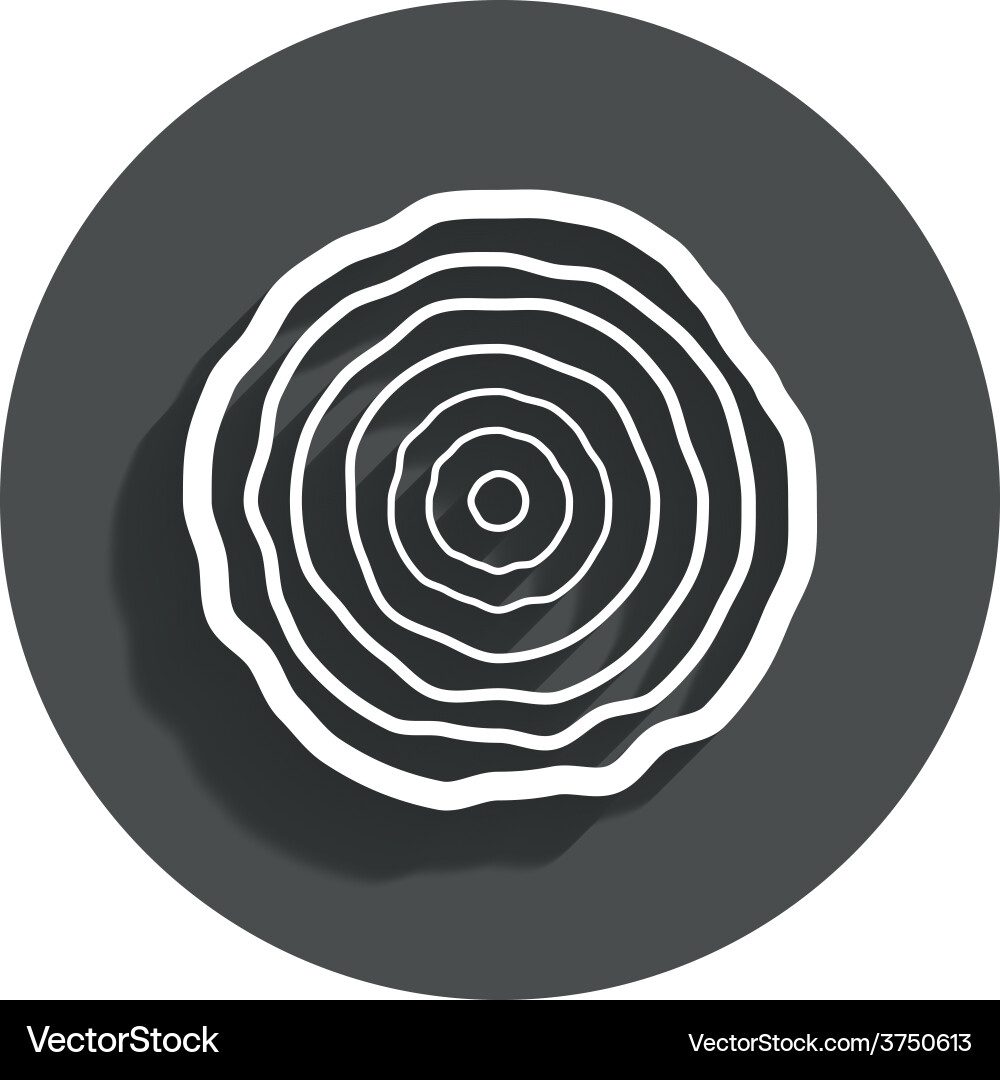 Wood sign icon tree growth rings Royalty Free Vector Image