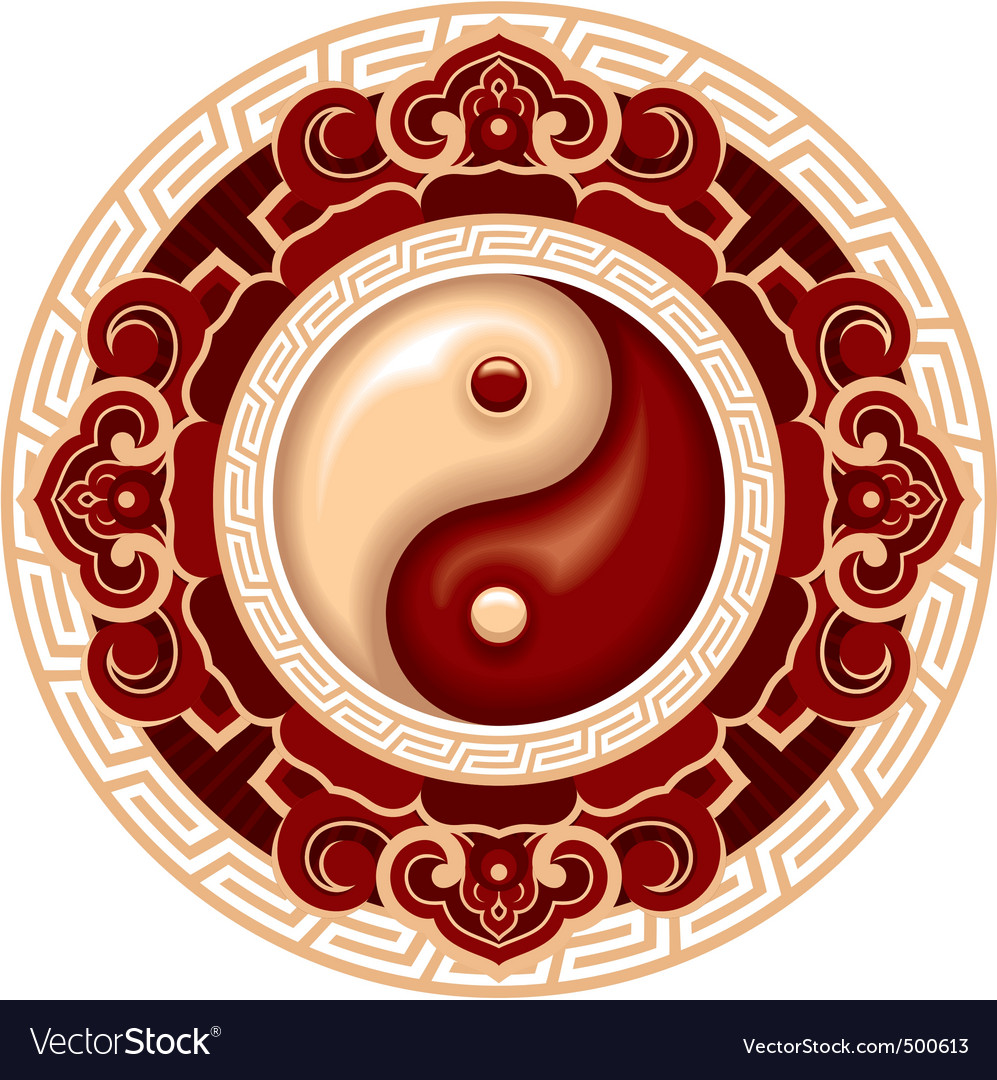 Yang symbol rosette Royalty Free Vector Image - VectorStock