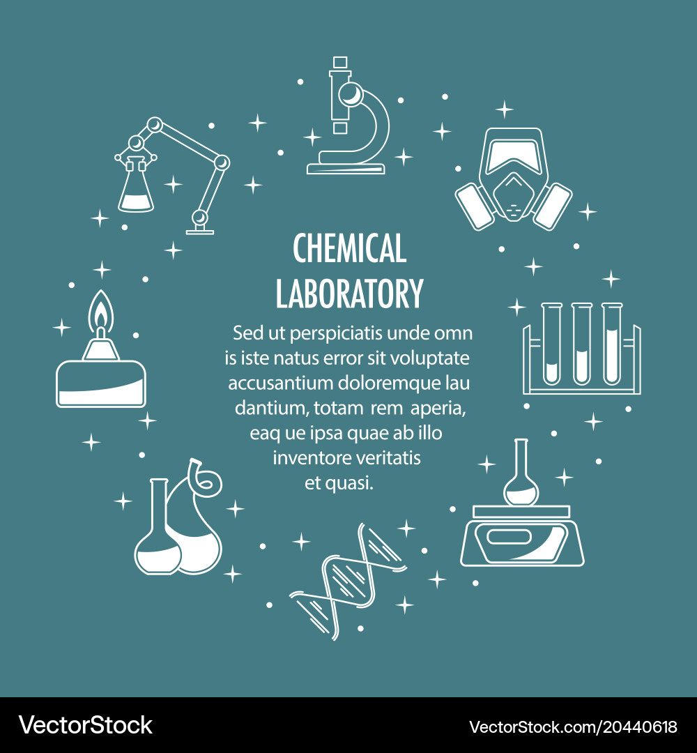 Chemistry icons banner Royalty Free Vector Image