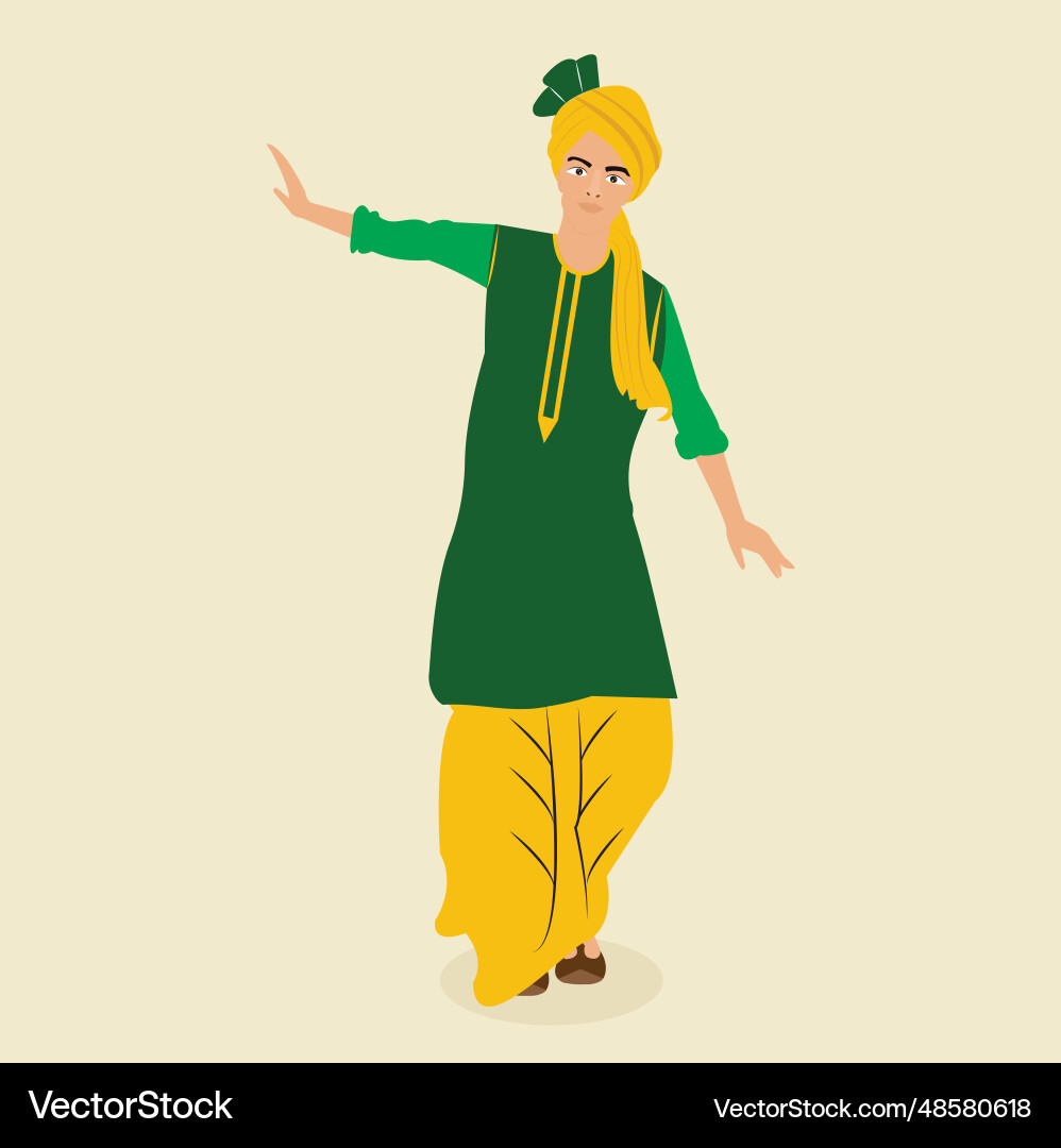Image of phag folk dance Royalty Free Vector Image