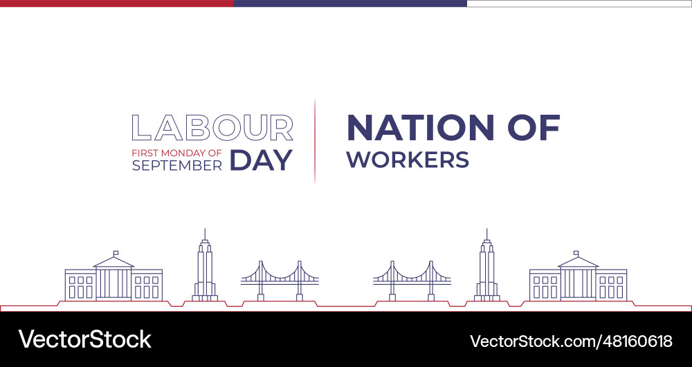 Labor day banner design with tagline Royalty Free Vector