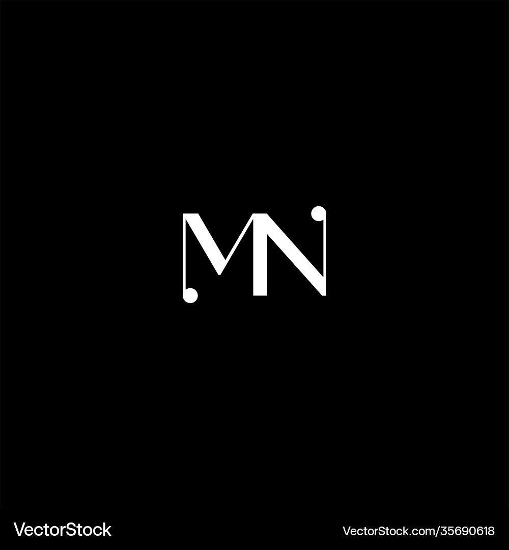 M n letter logo creative design on black color Vector Image