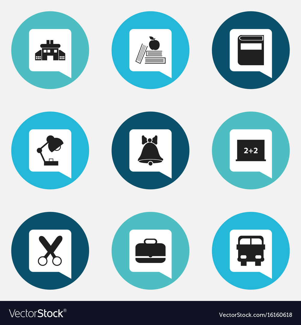 Set of 9 editable education icons includes Vector Image
