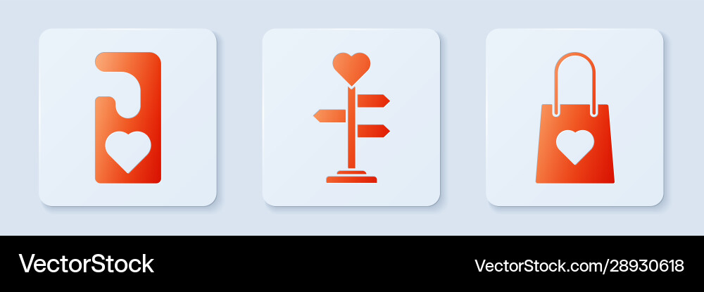 Set signpost with heart please do not disturb Vector Image