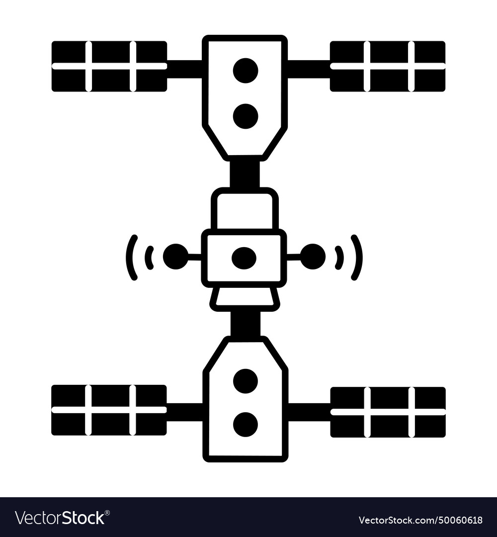 Space technology linear style icon Royalty Free Vector Image