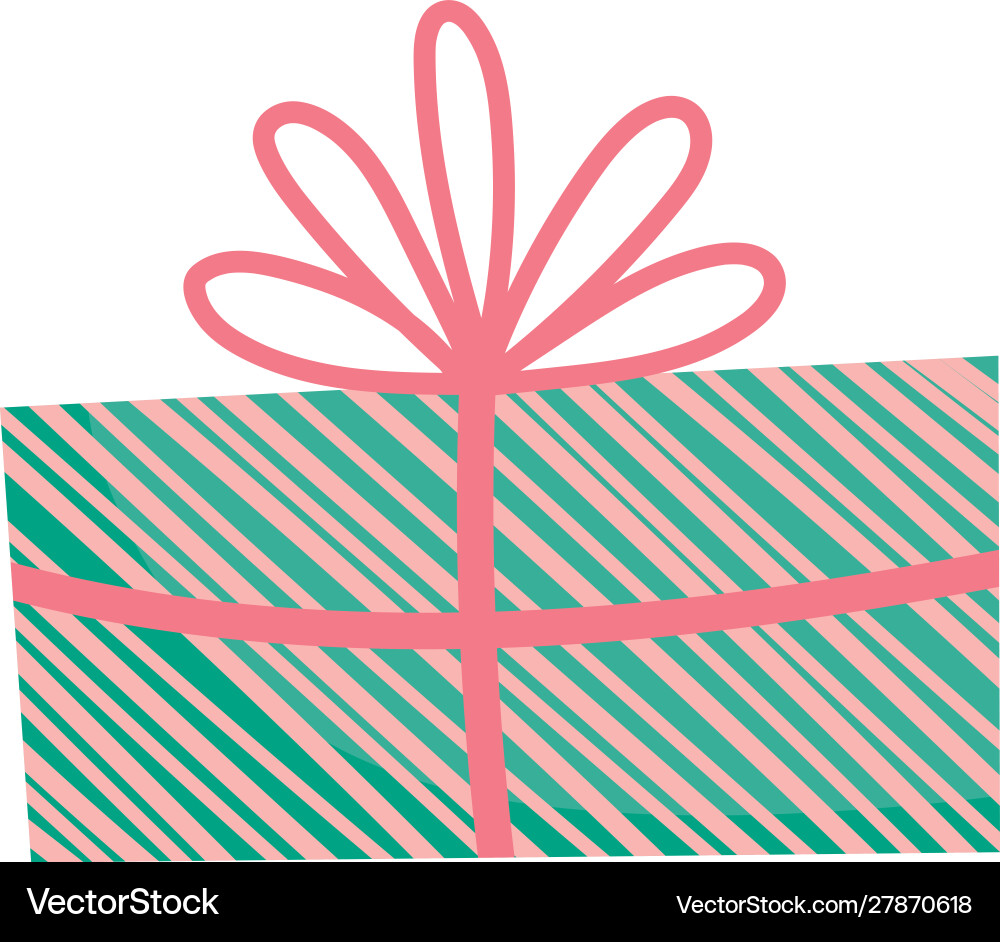 Wrapped gift box decoration party icon Royalty Free Vector