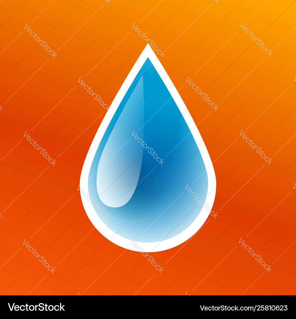 Blue drop clean pure water icon isolated Vector Image