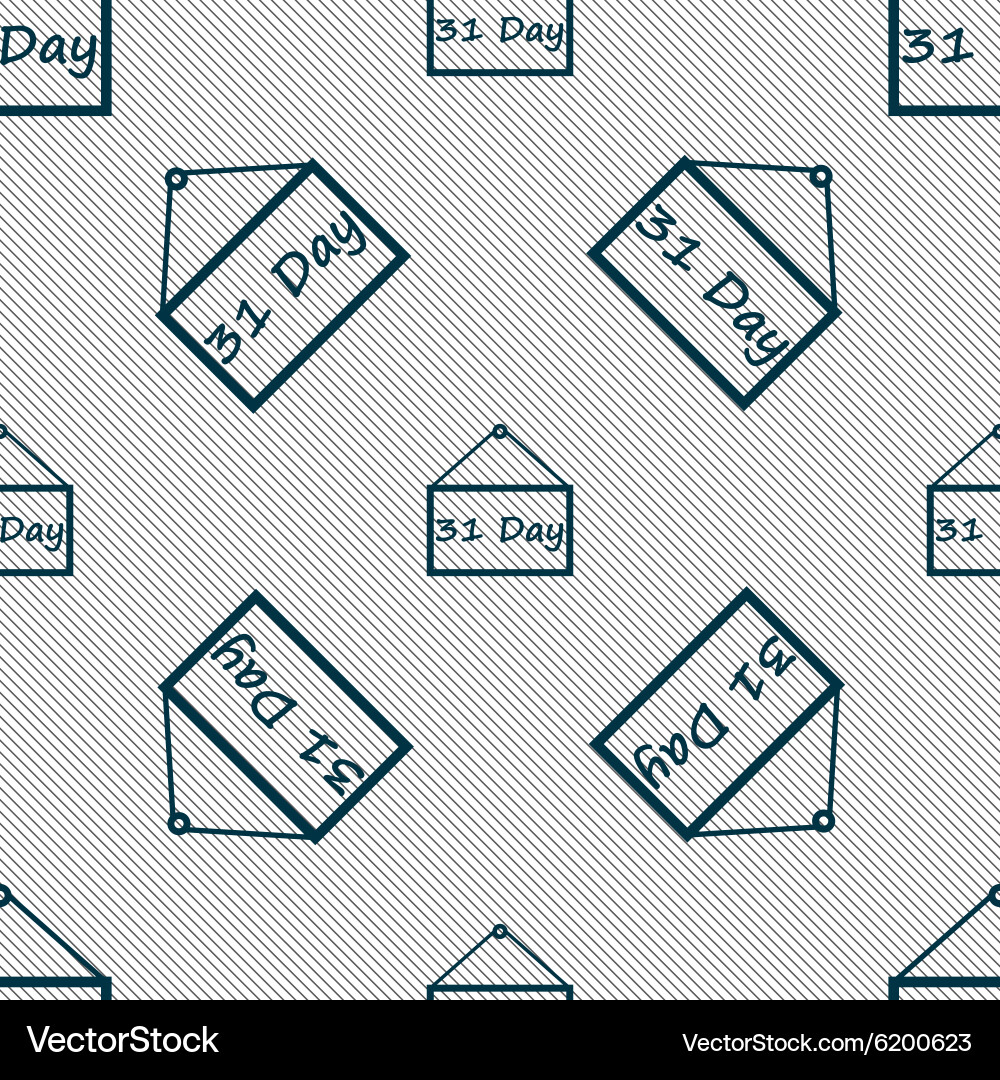 Calendar day 31 days icon sign seamless pattern Vector Image