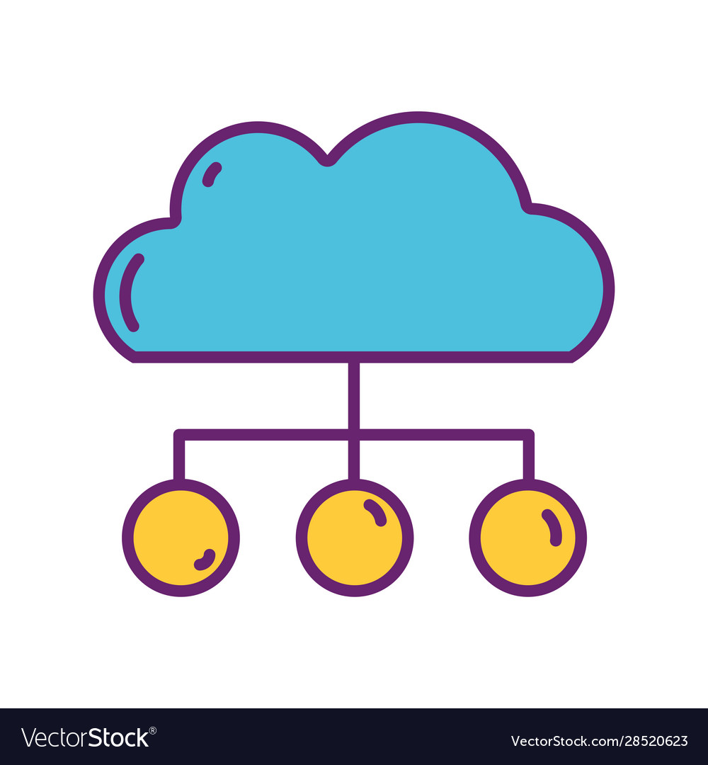Cloud computing connection strategy digital Vector Image