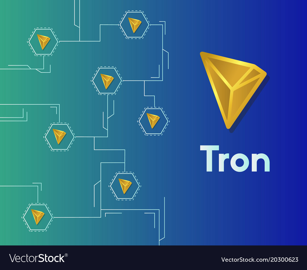 Cryptocurrency tron blockchain circuit networking Vector Image