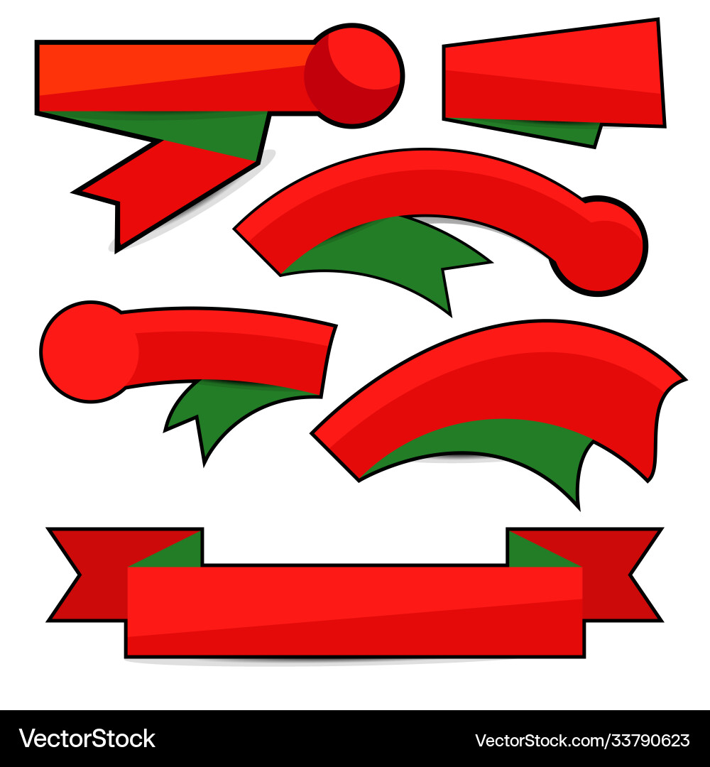 Cute christmas ribbon on white background Vector Image