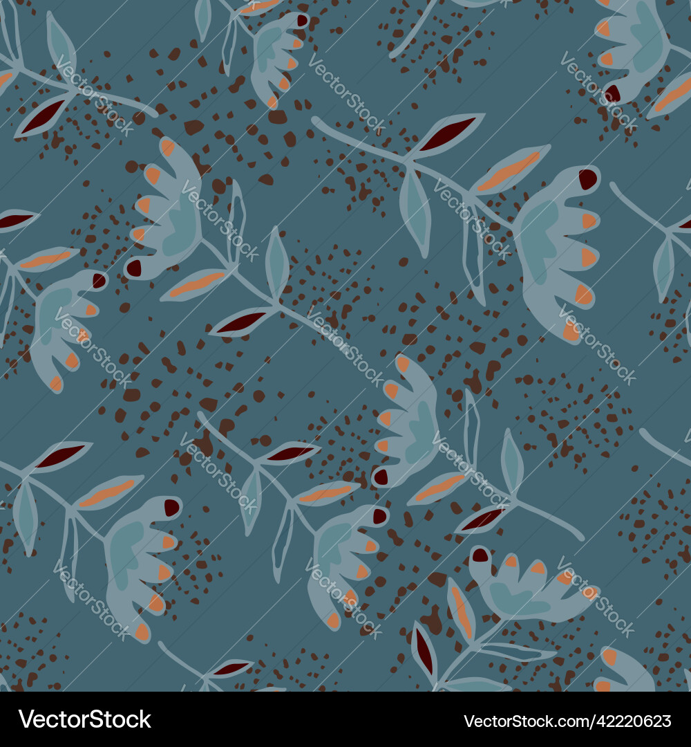 Doodle art floral seamless pattern folk flower Vector Image
