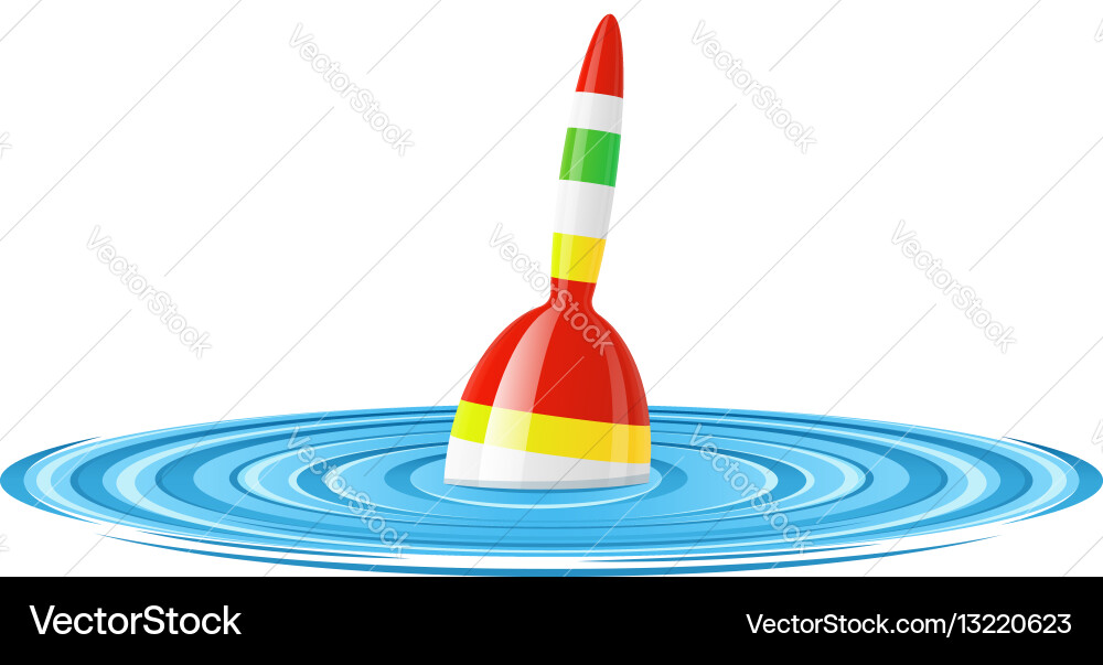 Float for rod fishing in water Royalty Free Vector Image
