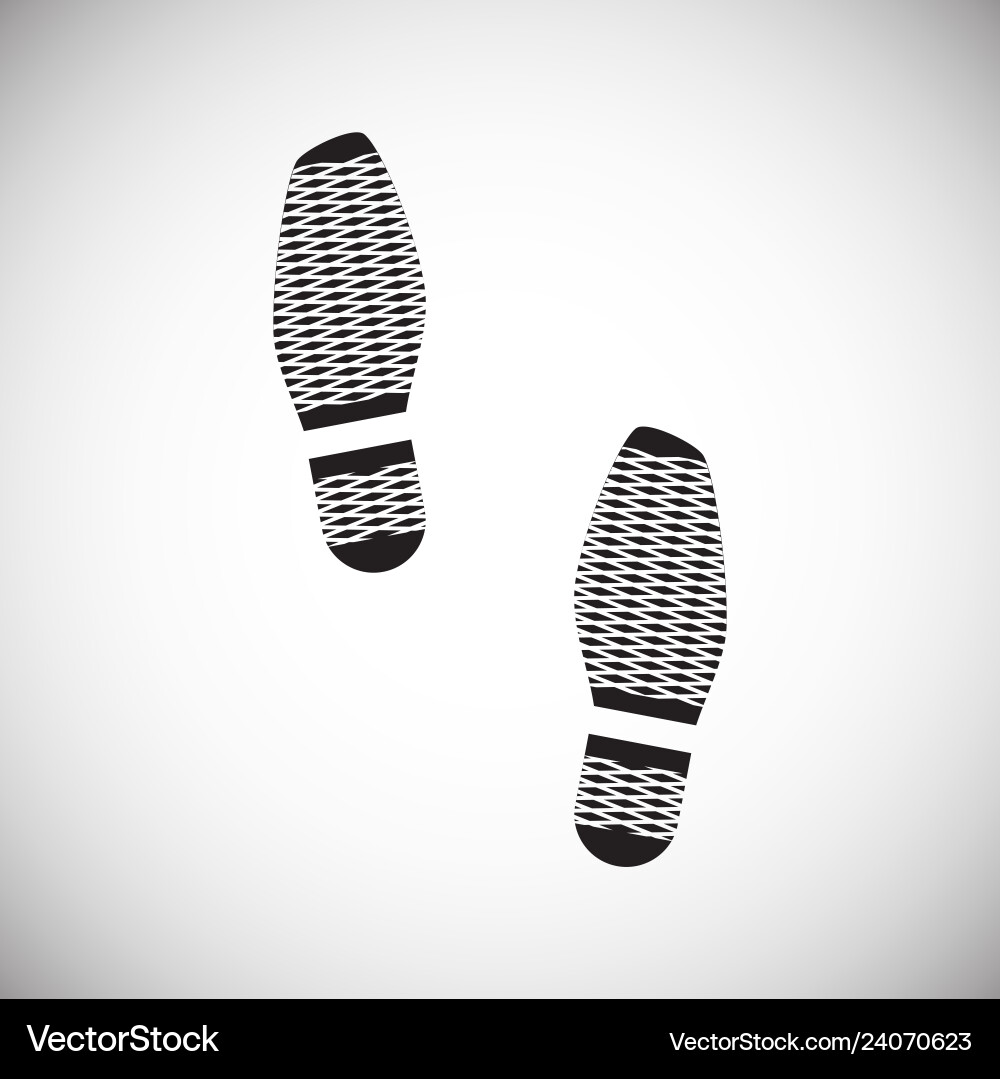 Footprint icon on white background for graphic Vector Image