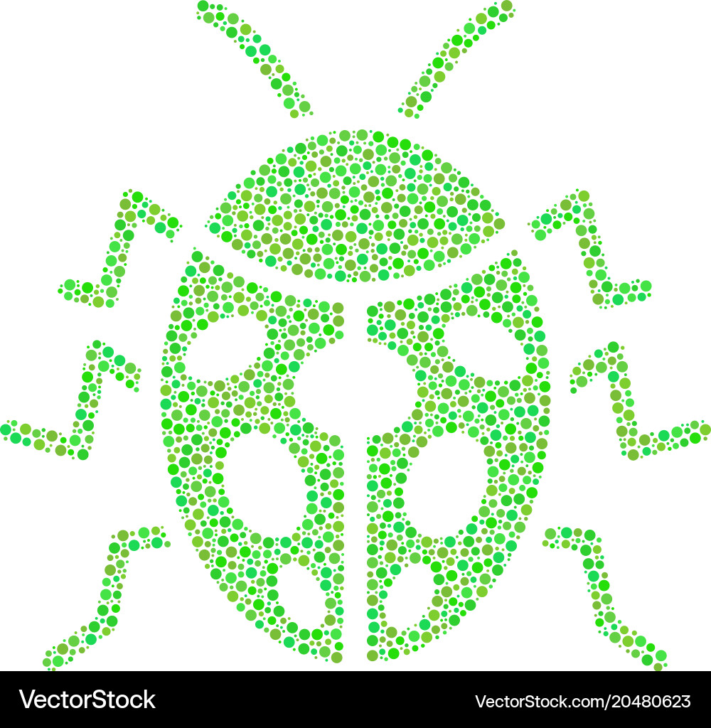 Ladybird bug mosaic of dots Royalty Free Vector Image
