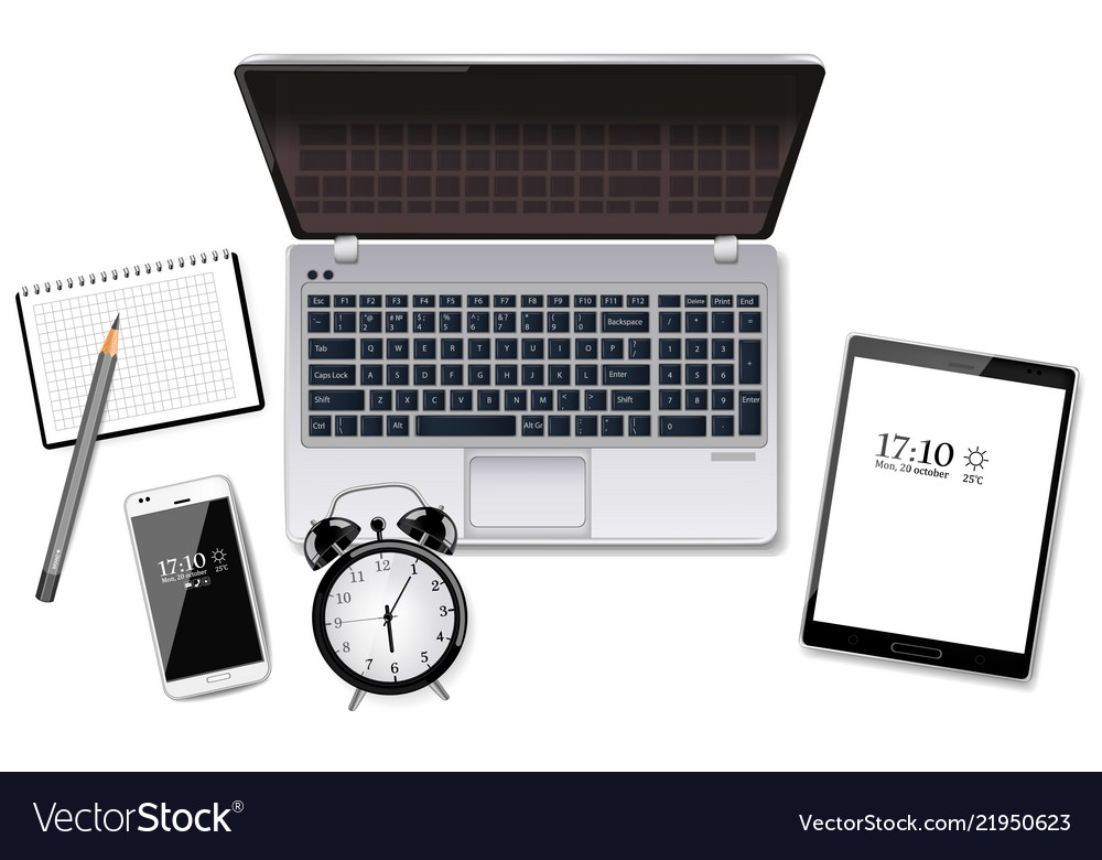 Laptop tablet and smart phone realistic Royalty Free Vector
