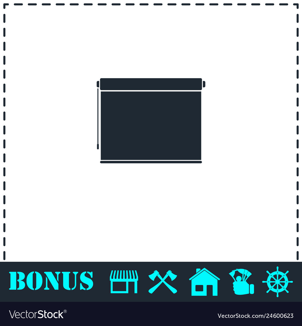 Projector roller screen icon flat Royalty Free Vector Image