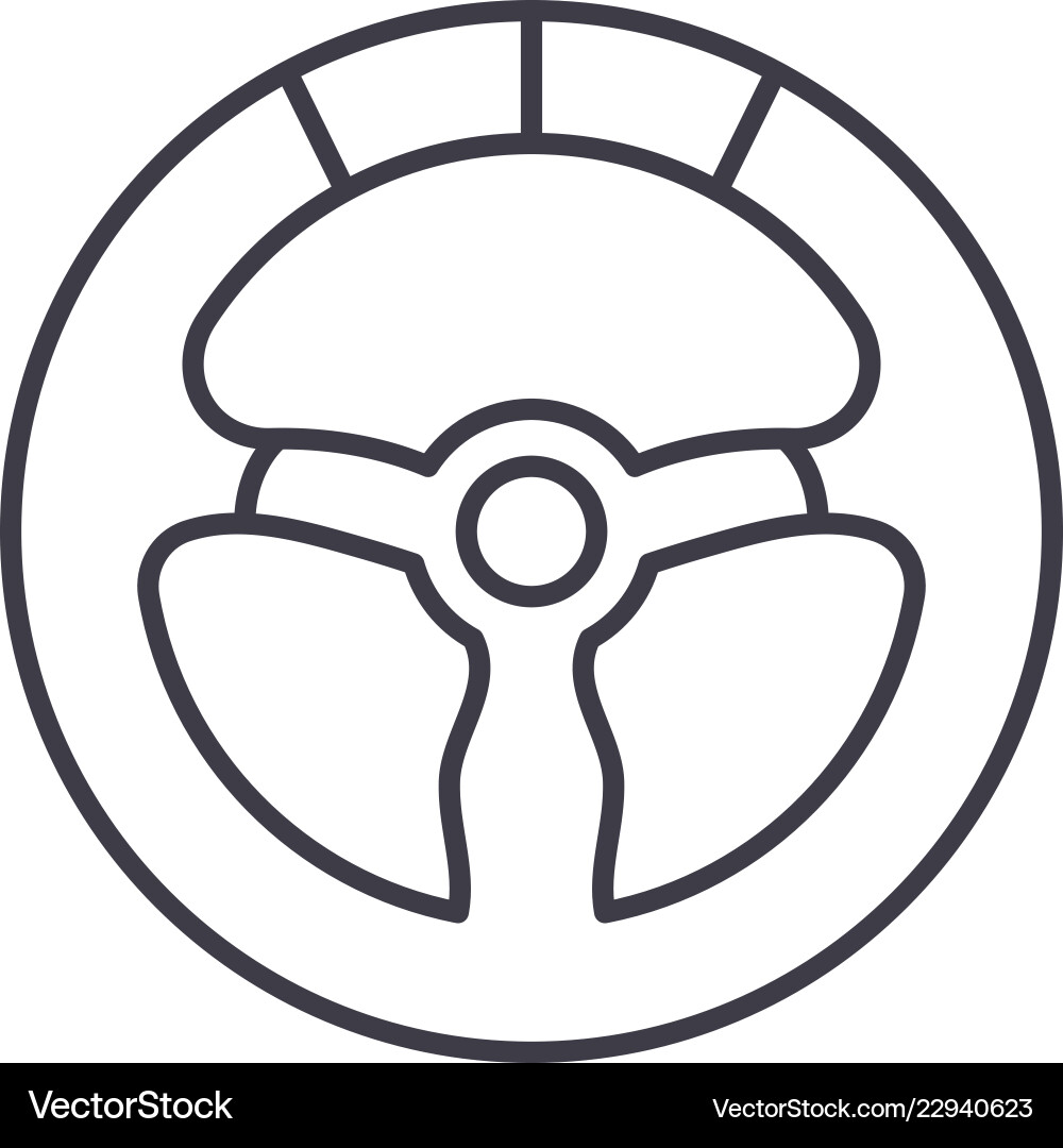 Racing wheel line icon concept racing wheel Vector Image