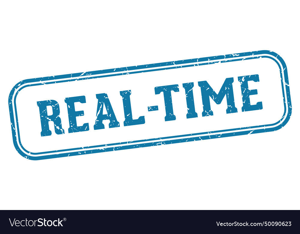 Real-time stamp rectangular Royalty Free Vector Image