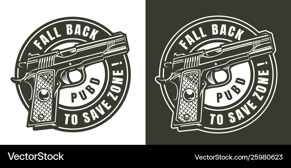 Vintage military round logo Royalty Free Vector Image
