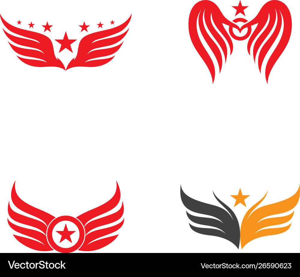 Wing logo and symbol business template Royalty Free Vector