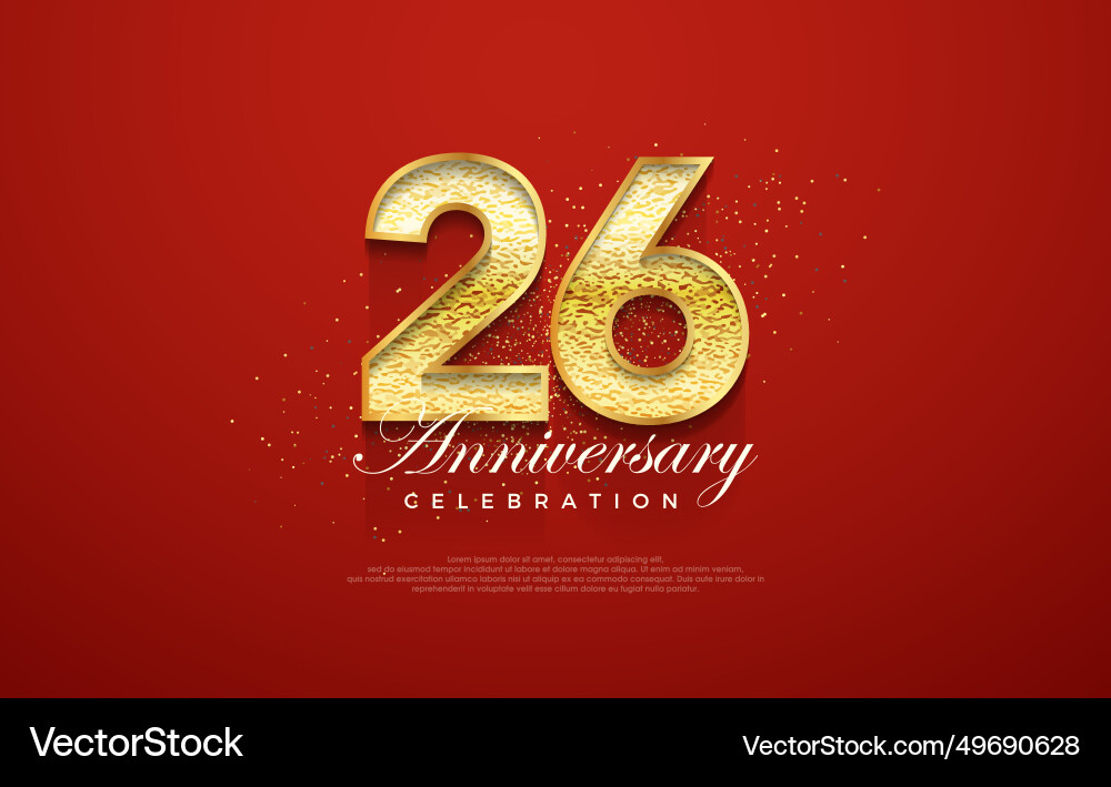 26th anniversary number for a birthday Royalty Free Vector
