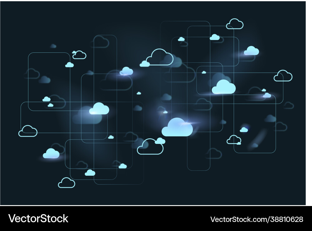 Cloud network system background for social media Vector Image